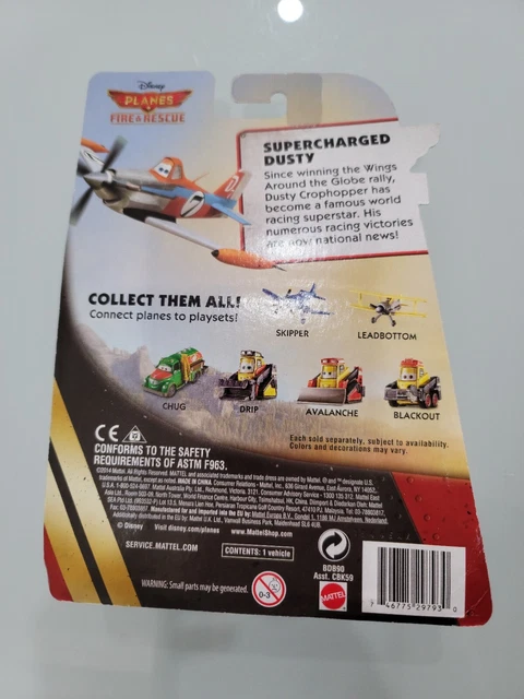 DISNEY PIXAR PLANES Fire & Rescue Supercharged Dusty Diecast 2014 $50. ...