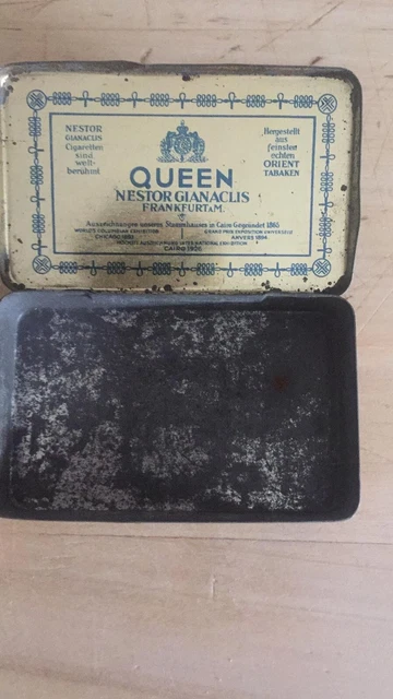 ALTE BLECHDOSE ZIGARETTENDOSE NESTOR GIANACLIS Cigarettes Queen EUR 30 ...