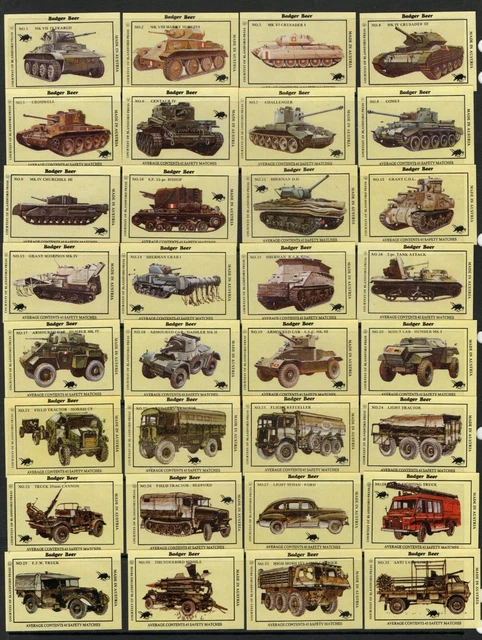 MATCHBOX LABELS AUSTRIA- British military ,set of 40, export to UK, 45 ...