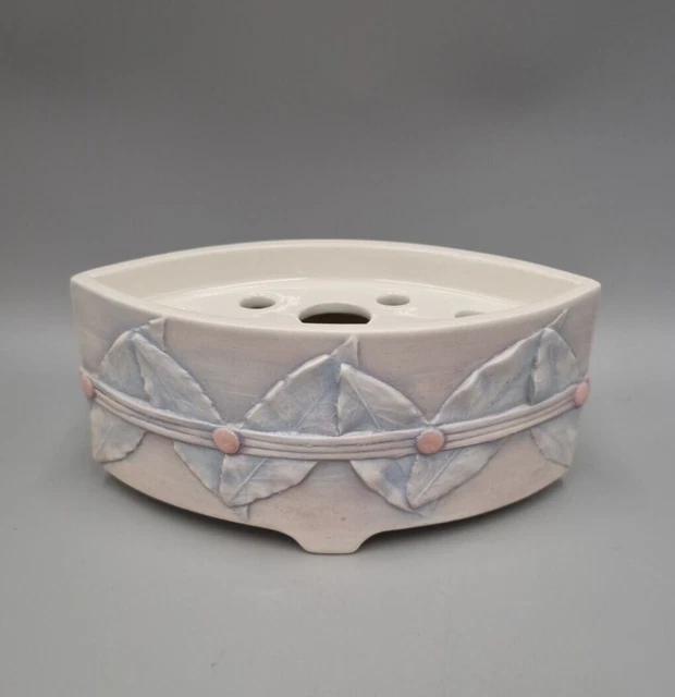 A VINTAGE STUDIO Pottery Pastel Flower Brick / Frog By Atkinson-Jones ...