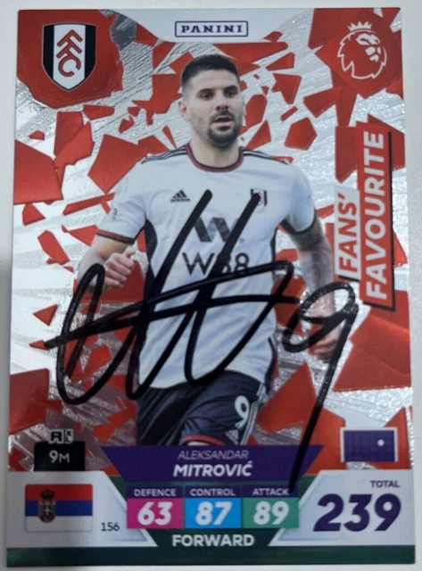 CARTA CALCIO FIRMATA Aleksandar Mitrovic Match Attax Fulham FC RARA EUR ...