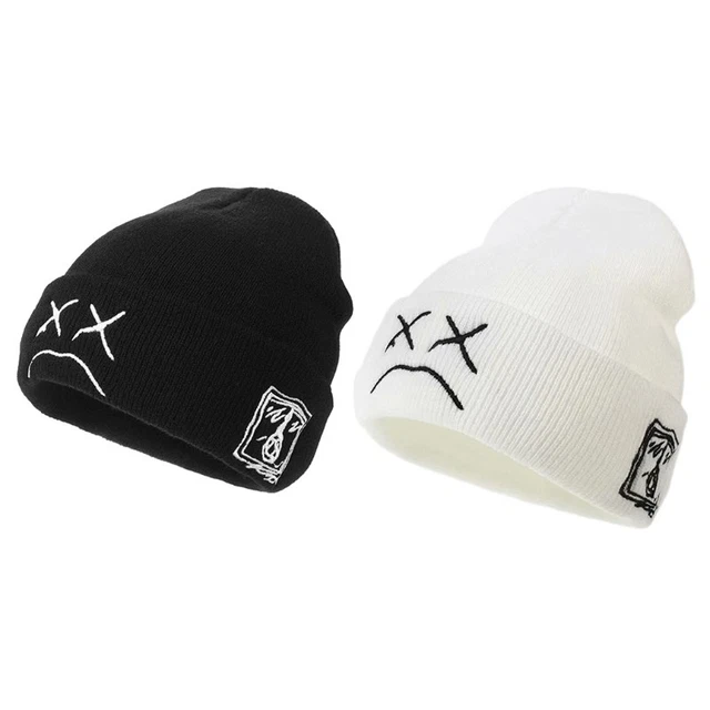 SIMPLE SAD FACE Expression Funny Knit Winter Hat Fashion Knitted Hat ...