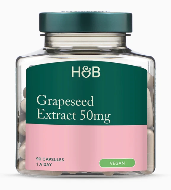 HOLLAND & BARRETT Grapeseed Extract 50mg 90 Capsules rrp £18.49 £15.95 ...