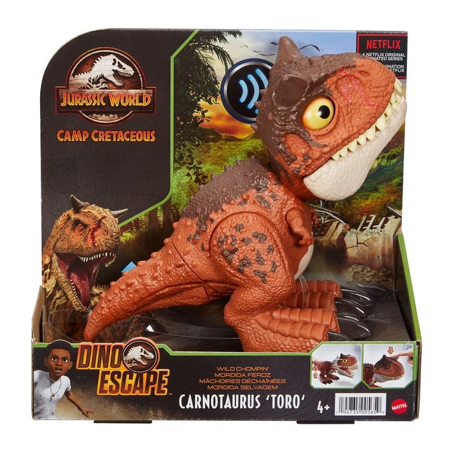 NEW JURASSIC WORLD Camp Cretaceous Wild Chompin' Carnotaurus Toro Toy ...
