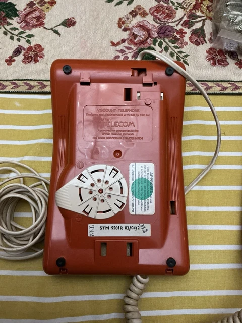 VINTAGE VISCOUNT ORANGE Telephone Push Button In Working Order £21.50 ...
