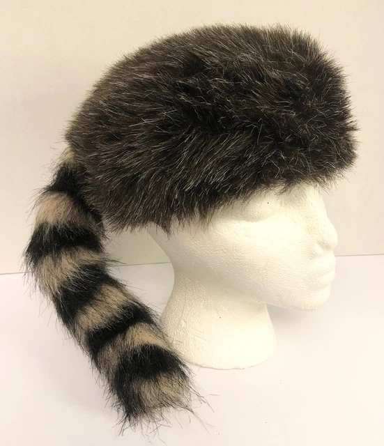 TREE HOUSE KIDS Raccoon Hat Coonskin Cap Davy Crockett Daniel Boone ...