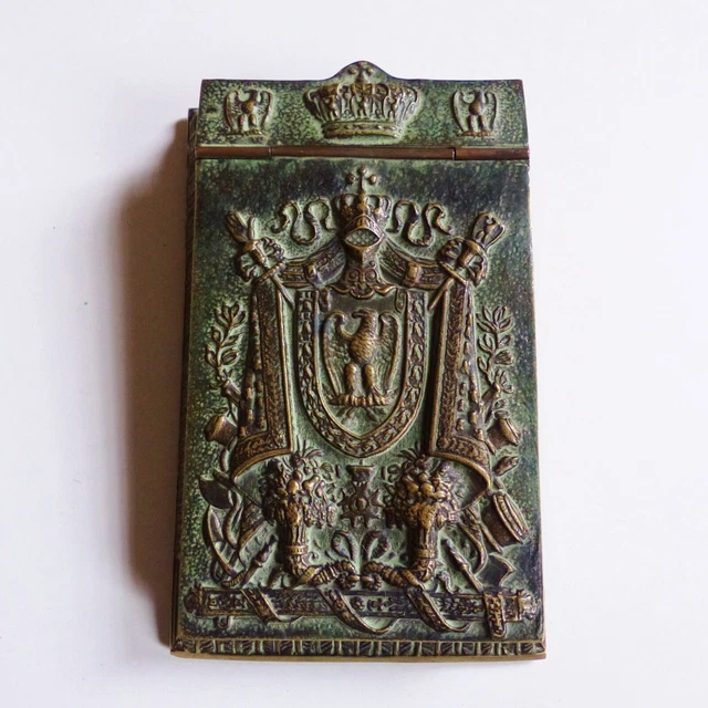 GRAND BLOC NOTE MAX LE VERRIER en BRONZE patiné ARMES IMPERIALES ...