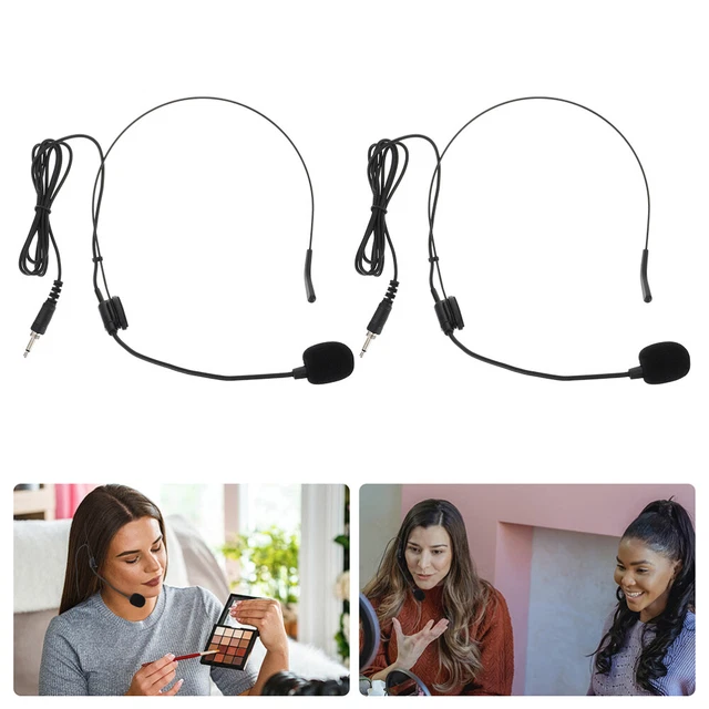 2 PCS HEAD-MOUNTED Mic Headset Microphone Live Streaming Practical £11. ...