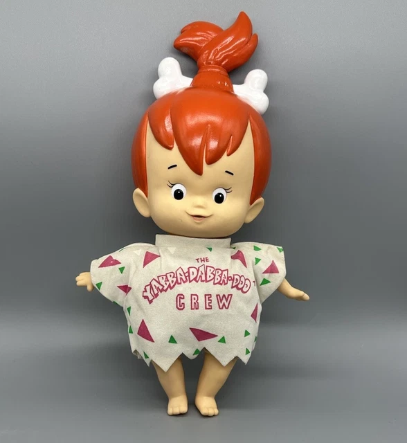 VINTAGE 90S FLINTSTONES Pebbles 13" Applause Doll Soft Rubber Head 1995 ...