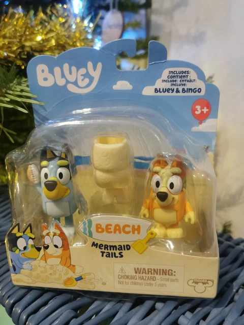 BLUEY FIGURES, BEACH Mermaid Tails and Bingo Character Figures £8.99 ...
