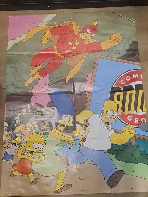 SIMPSONS COMICS OFFICIAL Poster "Radioactive Man " 1993 RARE £20.00 ...