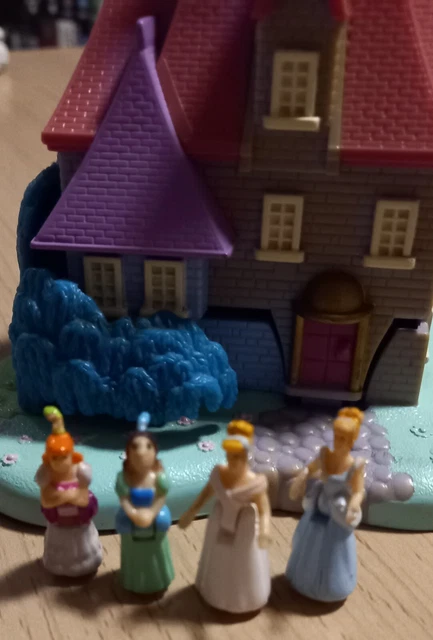 POLLY POCKET DISNEY CINDERELLA STEPMOTHER'S HOUSE SET bluebird 1995 4 ...