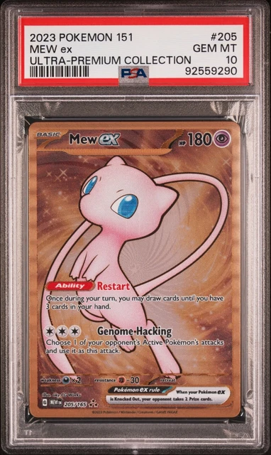 POKEMON 151 PSA 10 Mew Ex 205/165 Métal Carte Gem Mint Eng Ultra ...