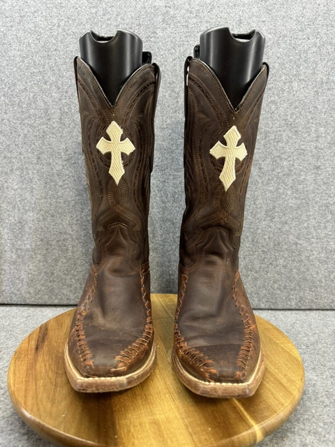AGUILA REAL LEATHER Cowboy Boots Vaquero Botas Cross Men’s Size 7 £33. ...