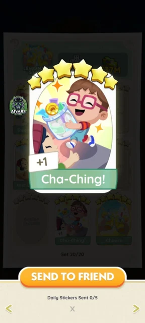 1 X CHA-CHING! 6 🌟 🌟 🌟 🌟 🌟 🌟 ( Sticker-Mono_poly_Go) £2.95 - PicClick UK