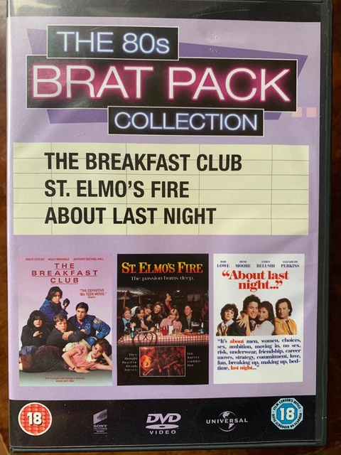 THE 80S BRAT Pack Collection DVD Breakfast Club St Emo's Fire Environ ...