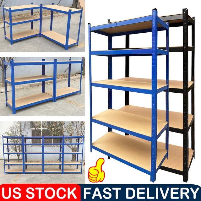 INDUSTRIAL 5TIER SHELF Metal Garage Storage Organizer Display Rack Unit ...