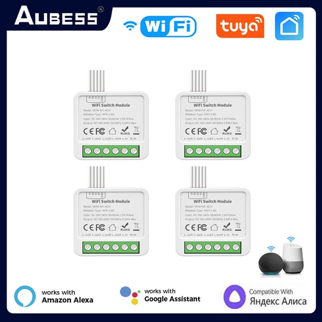 TUYA WIFI 1/2/3/4 Gang Smart Switch Module With Dual Way Control Smart ...