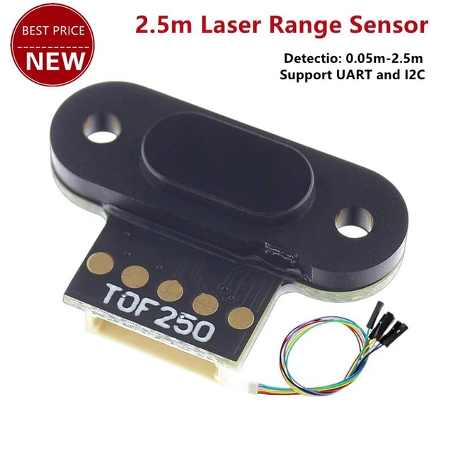 TOF250 2.5M LASER Range Sensor Module UART I2C TOF Range Finder Sensor ...