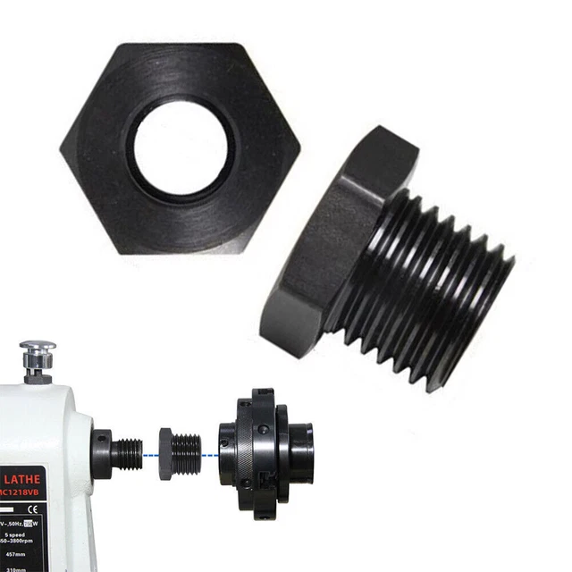 WOOD TURNING LATHE Headstock Spindle Chuck Adapter M18X2.5mm to 1-8TPI ...