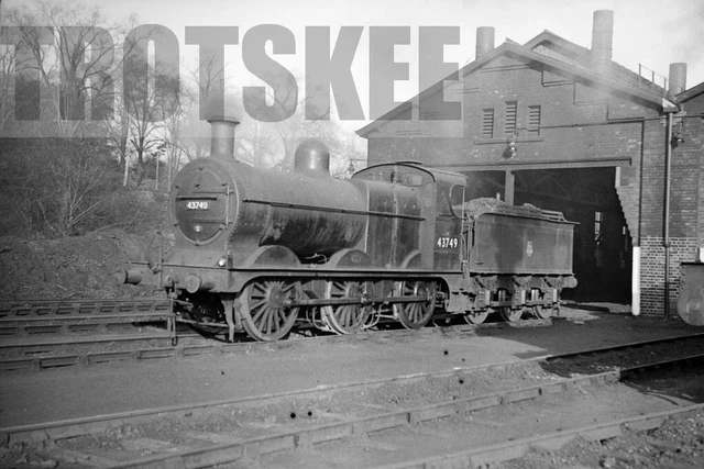 LARGER NEGATIVE BR British Railways Steam Loco 43749 Class 3F ...
