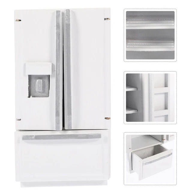 DOLLHOUSE FURNITURE SMALL Freezer Miniature Refrigerator Toy Fridge £20 ...