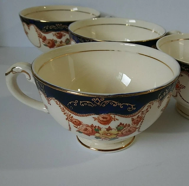 MYOTT SON & CO Made in England Set of 4 Tea Cups Rosemary Floral ...