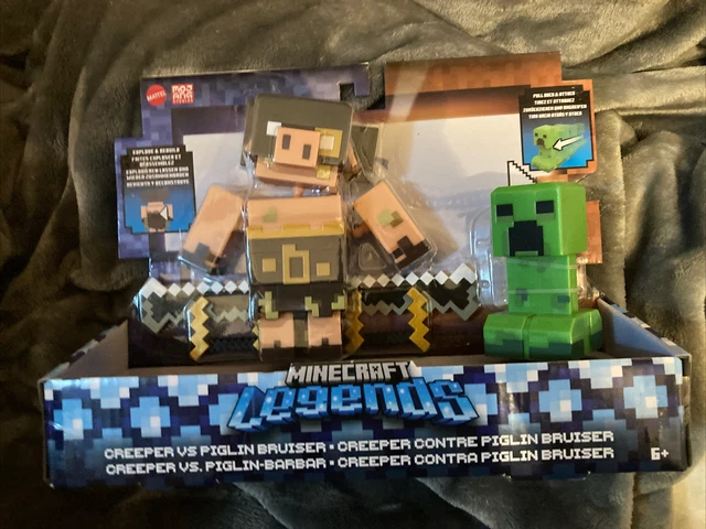 MINECRAFT LEGENDS ACTION Figure 2-Pack, Creeper Vs Piglin Bruiser Set £ ...