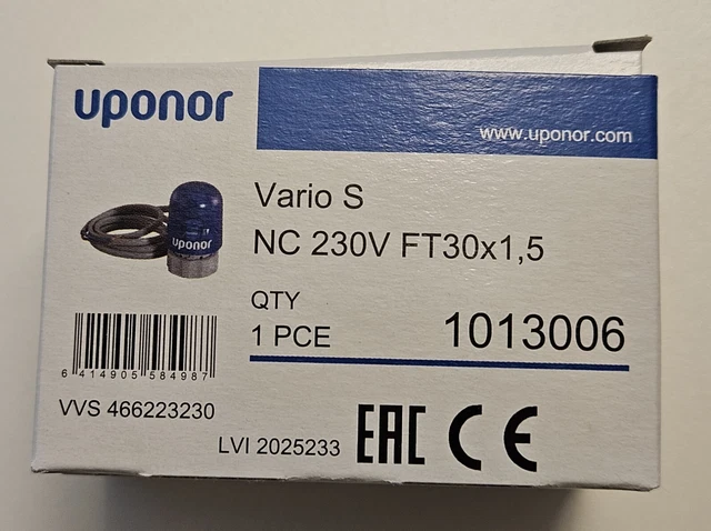 UPONOR VARIO S Thermoantrieb Edelstahlv. NC 230V NC FT30x1,5 1013006 EUR 40,00 - PicClick DE