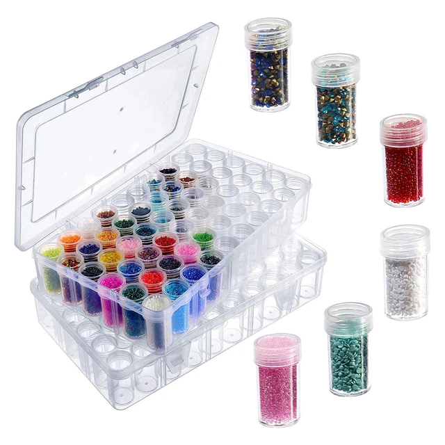 60 GRIDS COMPARTMENT Container Storage Box Jewelry Organizer Case Bead ...