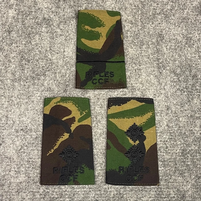 UK BRITISH ARMY Surplus DPM Rifles CCF Rank Slide 2nd Lieutenant, Major ...