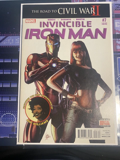 INVINCIBLE IRON MAN #7 variante 3a stampa quasi nuova Marvel 2016 1a ...