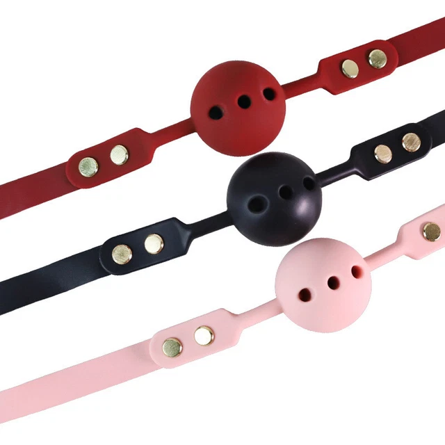 Ball Gags Open Mouth Silicone Oral Restraint Slaves Harness Belt Blackredpink 2449 Picclick
