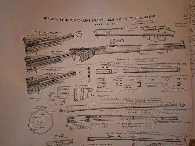 2 LEE ENFIELD No.1 MkIII* SMLE Armourer Schematics Darwings 303 British ...