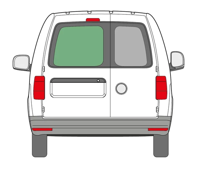 VW CADDY REAR Barn Double Door Window Glass Nearside/Left Dark Tint ...