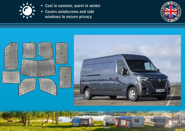 THERMAL BLINDS FOR Renault Master 10-23 Campervan Full Set / SWB $355. ...