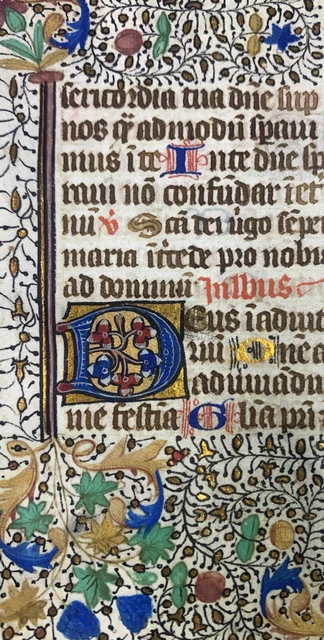 MEDIEVAL ILLUMINATED MANUSCRIPT, Leaf from 15th Century Book of Hours £362.70 - PicClick UK