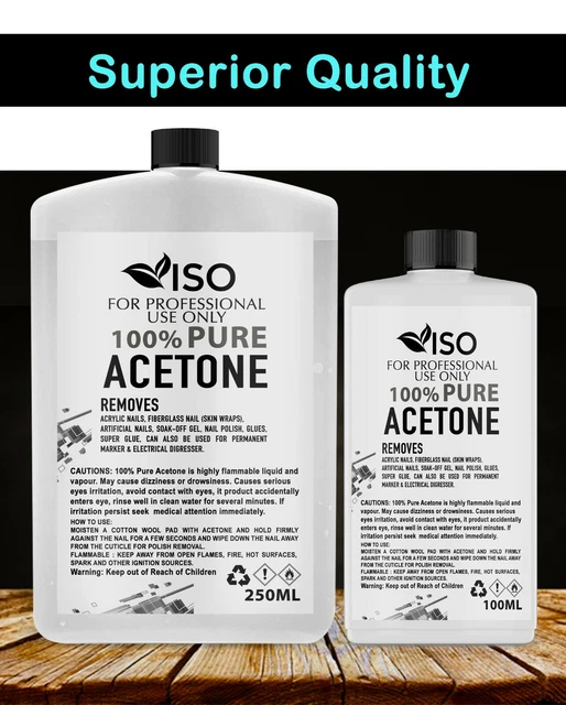 100% PURE ACETONE Superior Quality Nail Polish Remover UV/LED GEL Soak ...