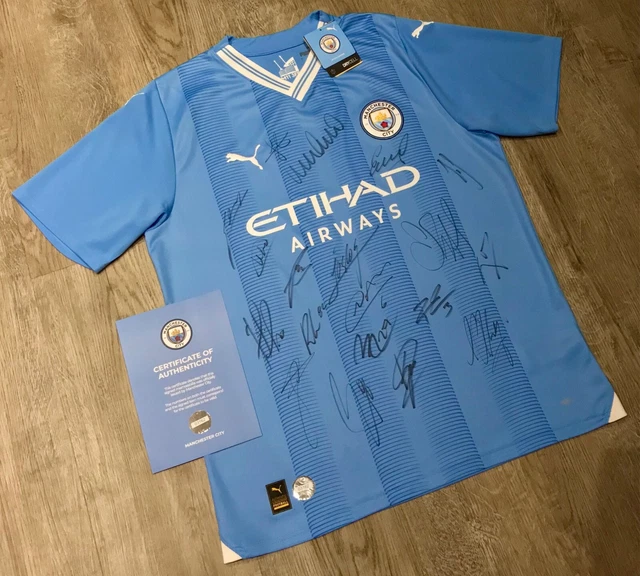 2023/2024 MANCHESTER CITY #03162 MCFC Numbered COA Squad Signed Shirt £ ...