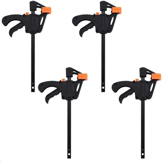 4 PCS F Clamp Clip Bar Grip Quick Ratchet Release Squeeze Clamps Tools ...