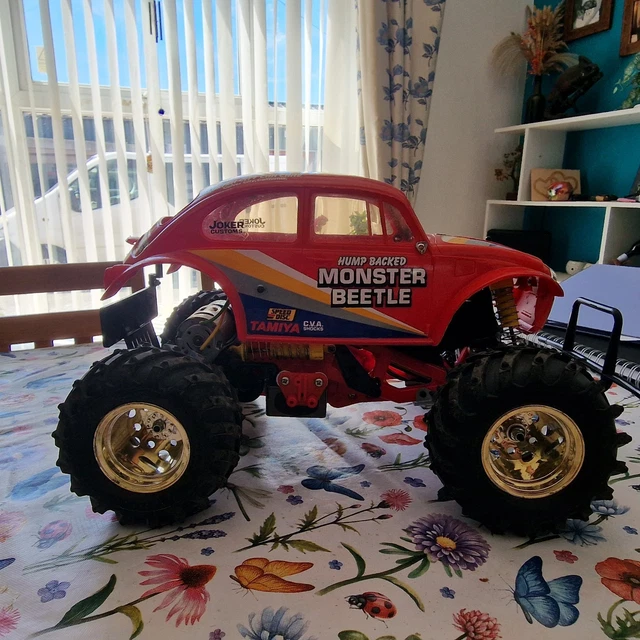 TAMIYA MONSTER BEETLE 1:10 Electric 2WD RC Monster Truck Red VW Beetle ...