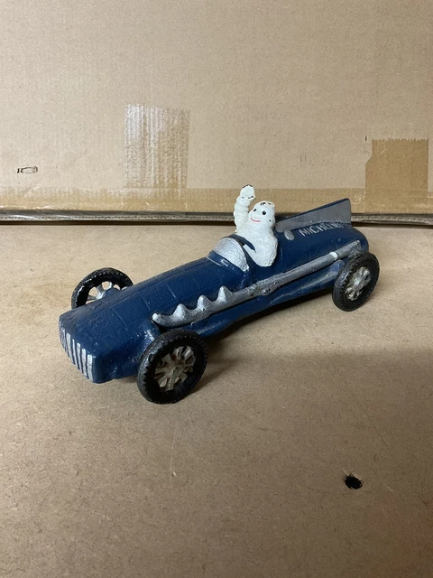 CAST IRON MICHELIN Man Racing Car (Blue) Mr Bibendum Driving £57.88 ...