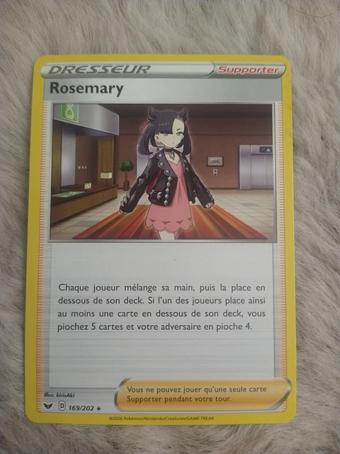 CARTE POKEMON ROSEMARY 169/202 Rare MISSCUT Epée et Bouclier FR EUR 2 ...