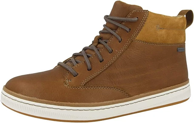 CLARKS MENS LEATHER Boots Tan Norsen Mid Gore-Tex Leather Chukka Boots ...