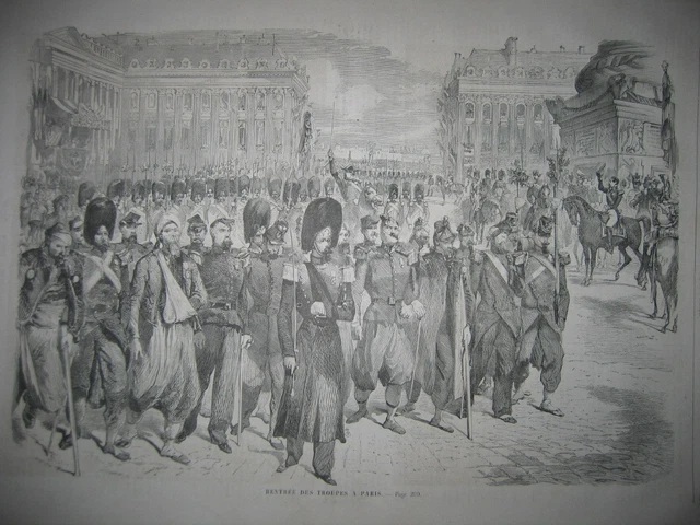 GRAVURE 1859 - Rentrée des troupes à Paris EUR 5,80 - PicClick FR