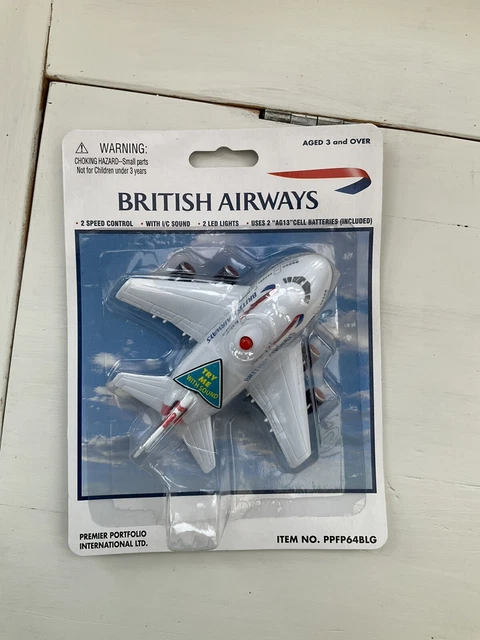 PREMIER PORTFOLIO BRITISH Airways Boeing 747 Jumbo Jet Toy with Noise ...