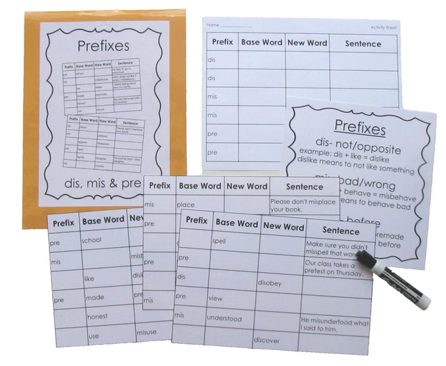 TEACHER MADE LITERACY Center Learning Resource Game Prefixes dis, mis ...