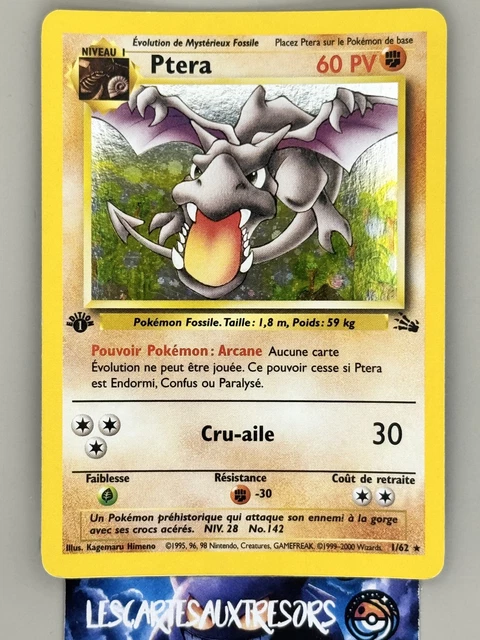 CARTE POKÉMON PTERA 1/62 EDITION 1 ED1 Fossile VF FR EUR 129,99 ...