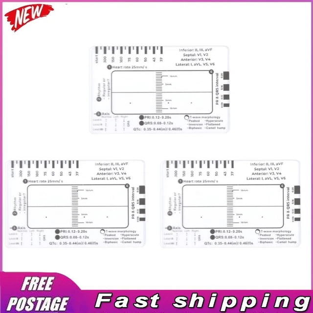 ECG 7 STEP Ruler Pocket ECG EKG Reference Guide Evaluation Tool ...