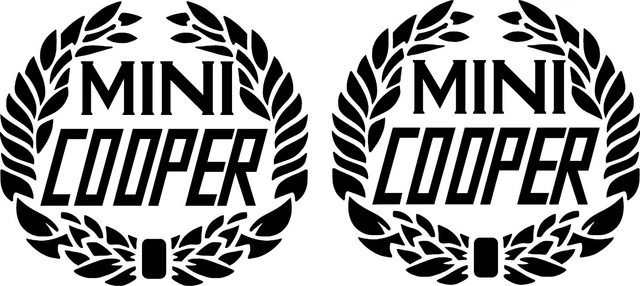 MINI COOPER LOGO x2 Badge Car Vinyl Decal Sticker in Gloss Black Other ...